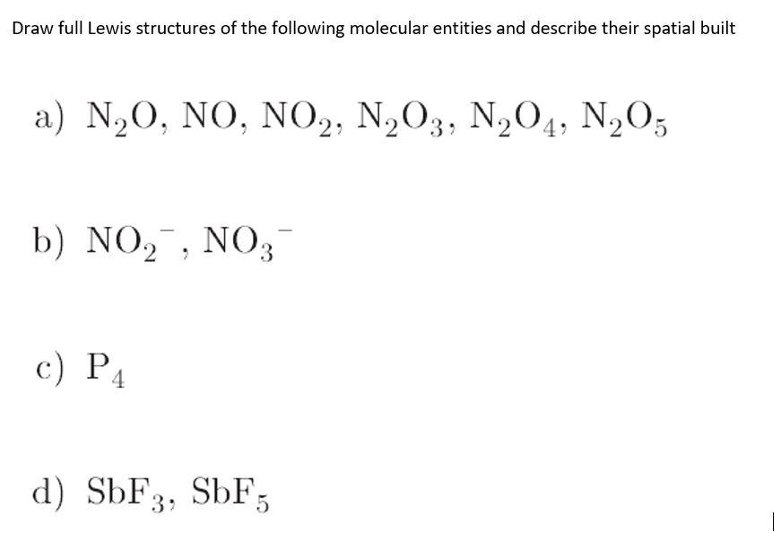 Solved Draw full Lewis structures of the following molecular | Chegg.com