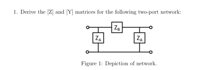 Solved 1. Derive the Z and [Y] matrices for the following | Chegg.com
