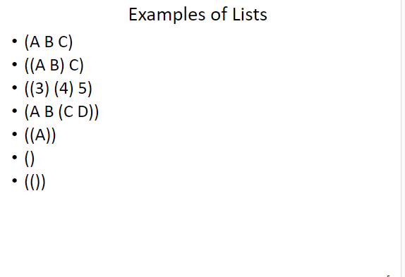 Solved can i get the s-expression for the above list in lisp | Chegg.com