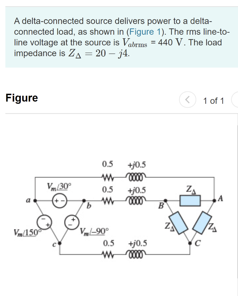 Solved A delta-connected source delivers power to a delta- | Chegg.com