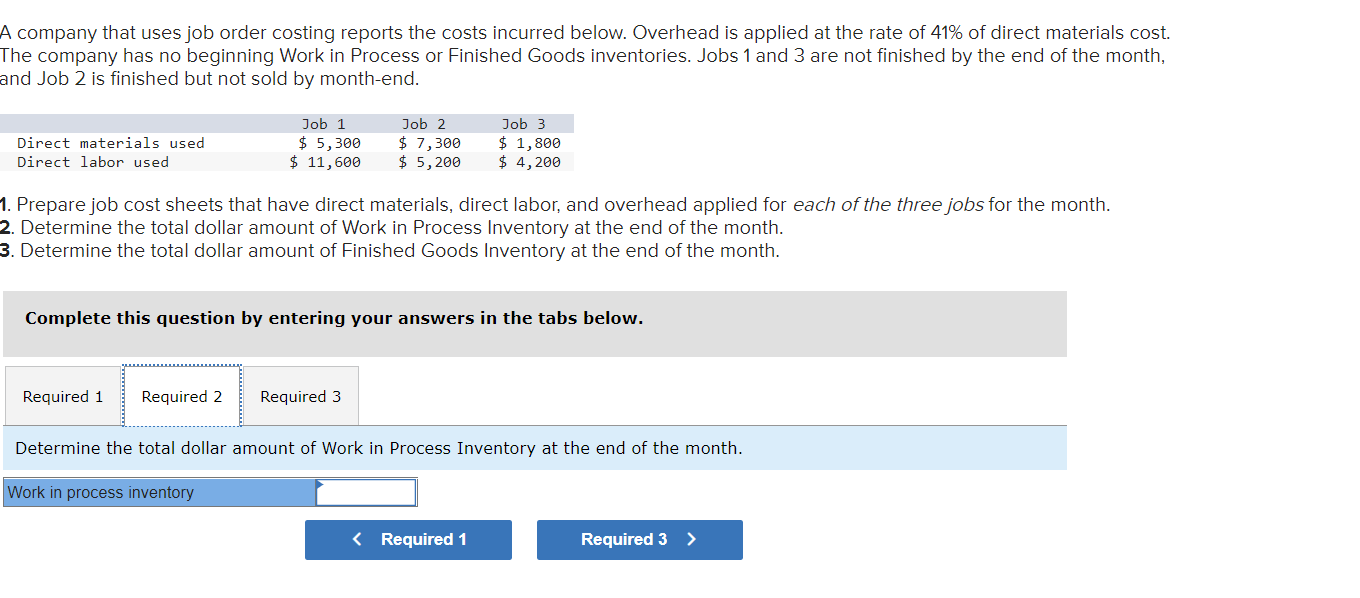Solved A company that uses job order costing reports the | Chegg.com