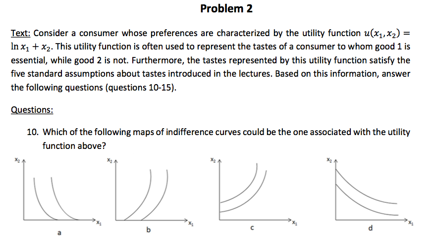 Solved Problem 2 Text: Consider a consumer whose preferences | Chegg.com