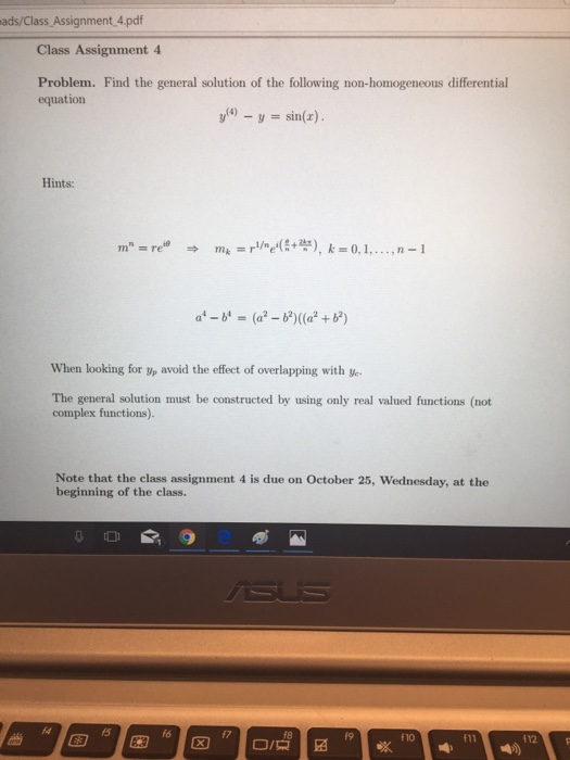 Solved ads/Class Assignment 4pdf Class Assignment 4 Problem. | Chegg.com