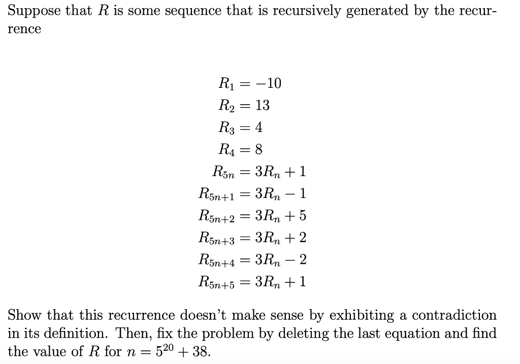 Solved Suppose that R is some sequence that is recursively | Chegg.com