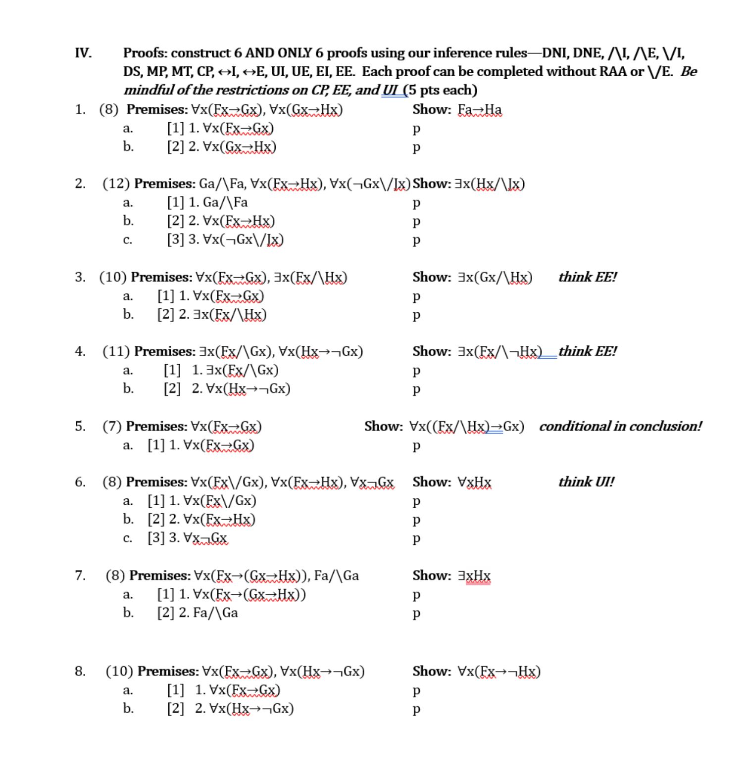 Iv ﻿proofs Construct 6 ﻿and Only 6 ﻿proofs Using 