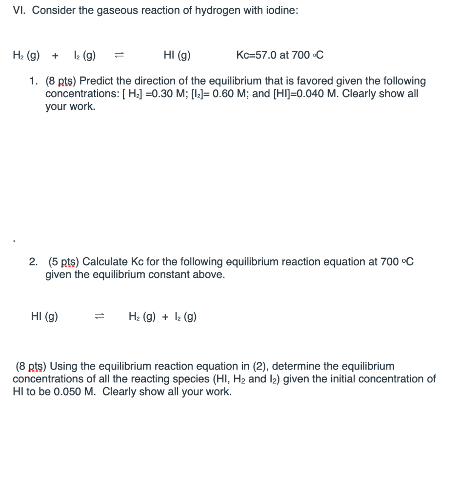 Solved 1. (8 pts) Predict the direction of the equilibrium | Chegg.com