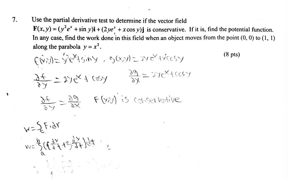 Solved Use the partial derivative test to determine if the | Chegg.com