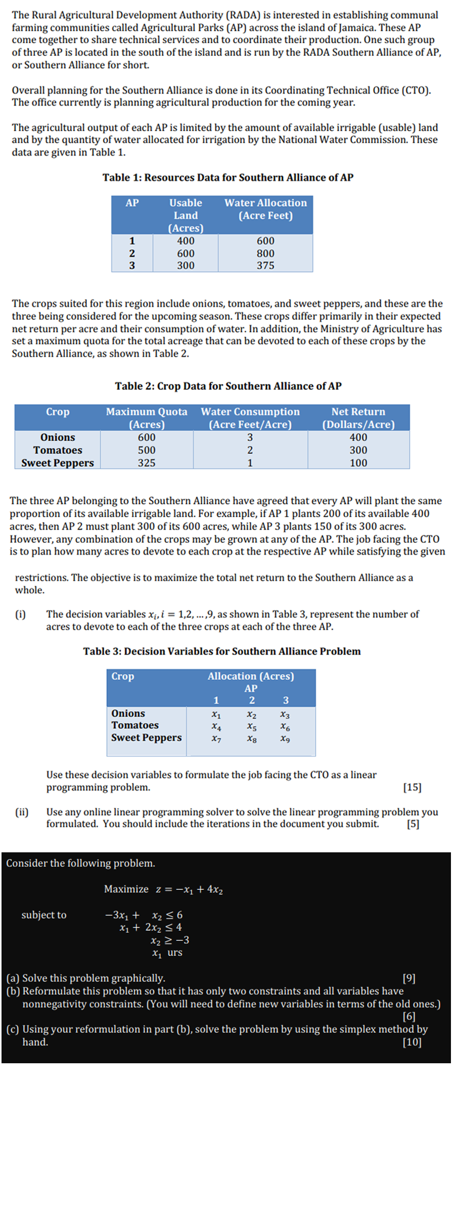 Solved The Rural Agricultural Development Authority (RADA) | Chegg.com