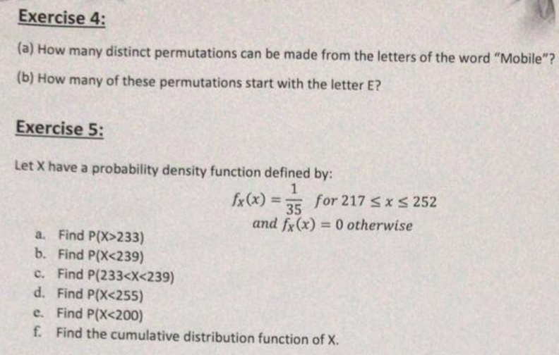 Solved Exercise 4: (a) How many distinct permutations can be | Chegg.com