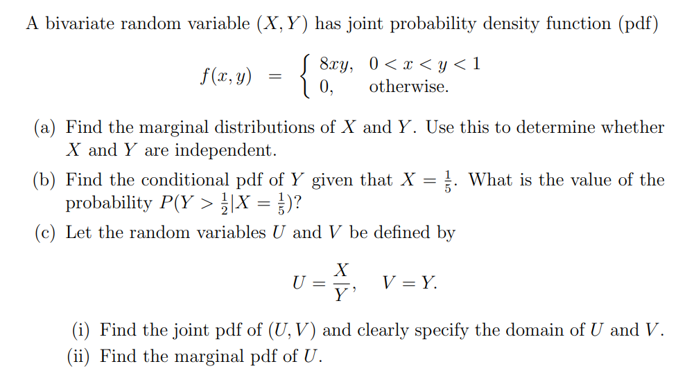 Solved A Bivariate Random Variable X Y Has Joint