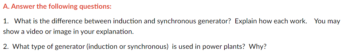 Solved A. Answer the following questions: 1. What is the | Chegg.com
