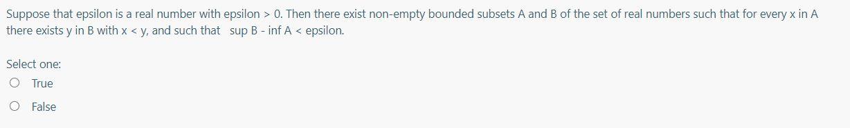Solved Suppose that epsilon is a real number with epsilon > | Chegg.com