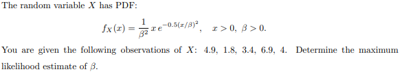 Solved The random variable X has PDF: | Chegg.com