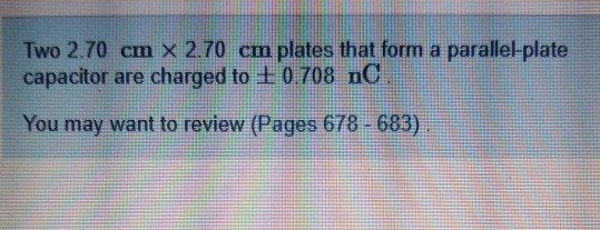 Solved Two 2.70 cm x 2.70 cm plates that form a | Chegg.com