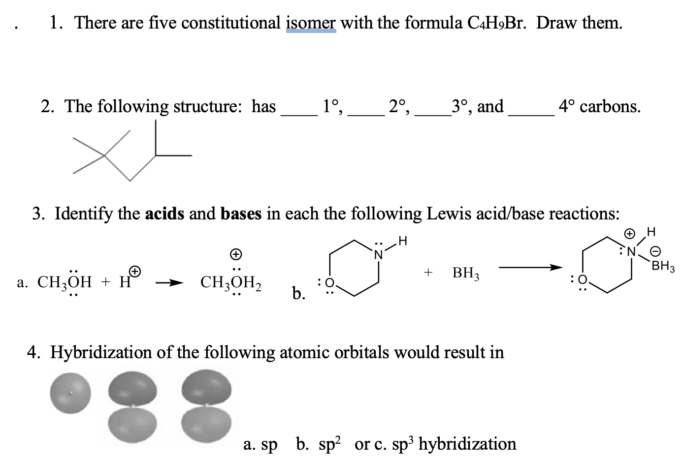 C4h9br Lewis Structure Isomers