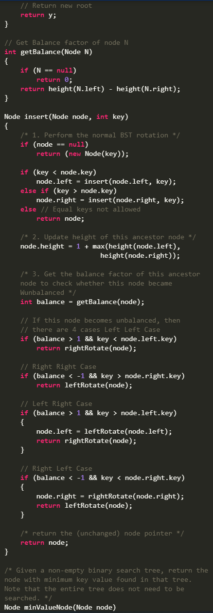 Solved Given the AVL tree deletion Java code below: a) | Chegg.com