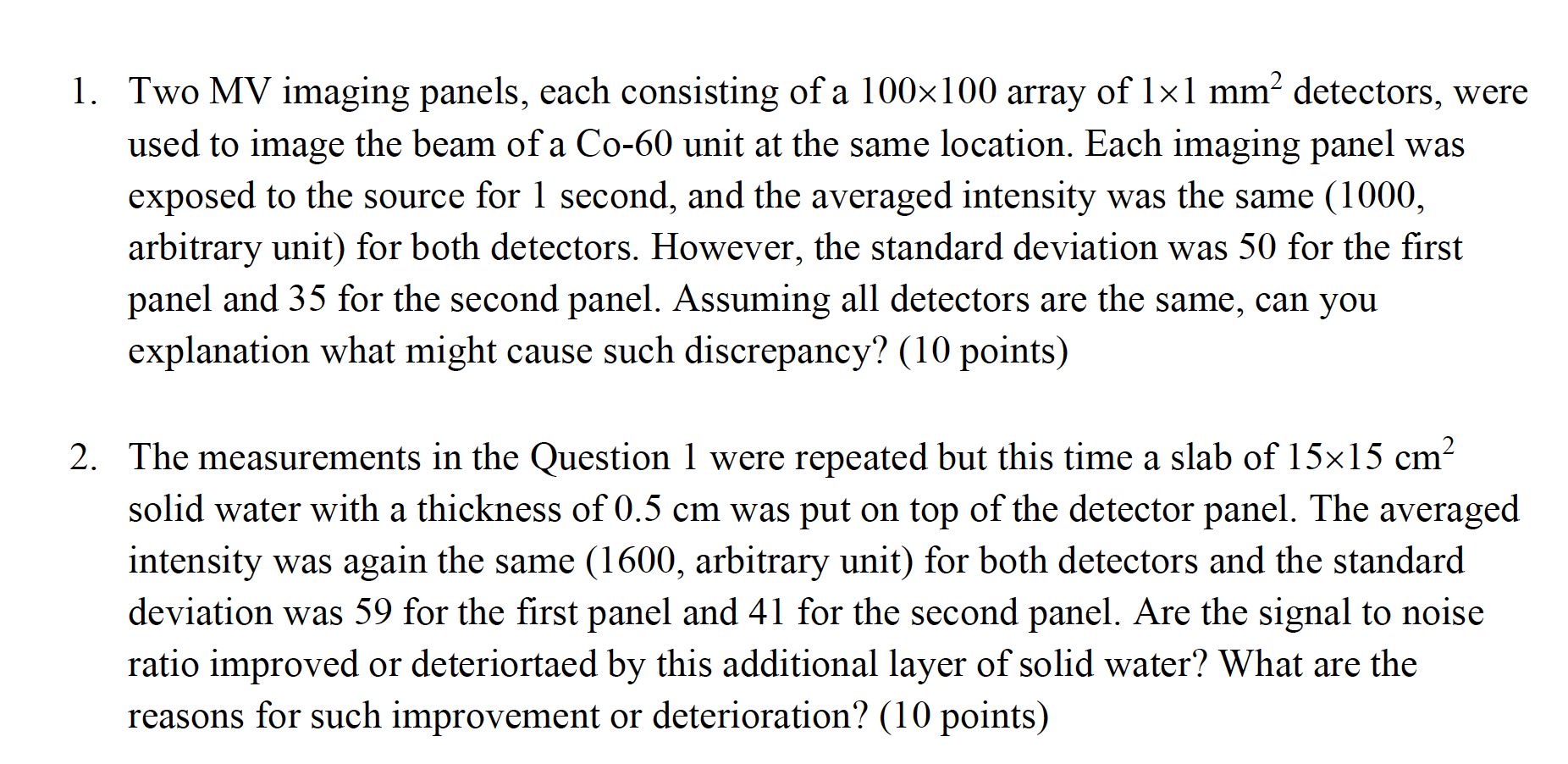 1. Two MV imaging panels, each consisting of a | Chegg.com