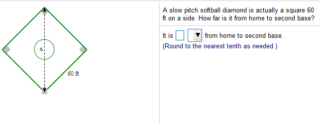 Solved A slow pitch softball diamond is actually a square 60 | Chegg.com