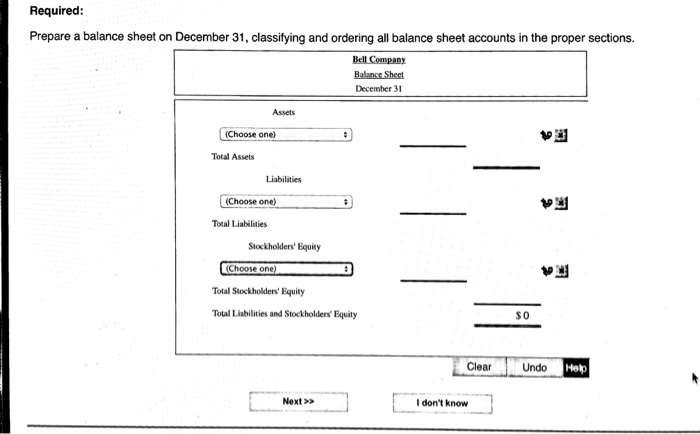 Solved On December 31, Bell Co. had the following list of | Chegg.com