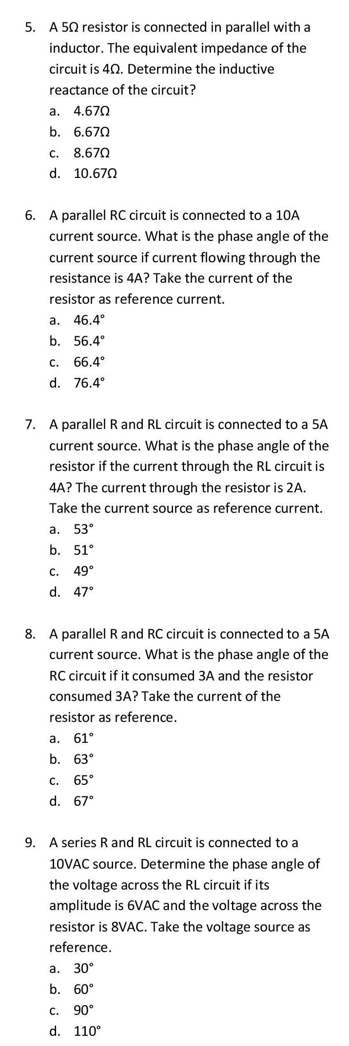 Solved 5. A 512 resistor is connected in parallel with a | Chegg.com