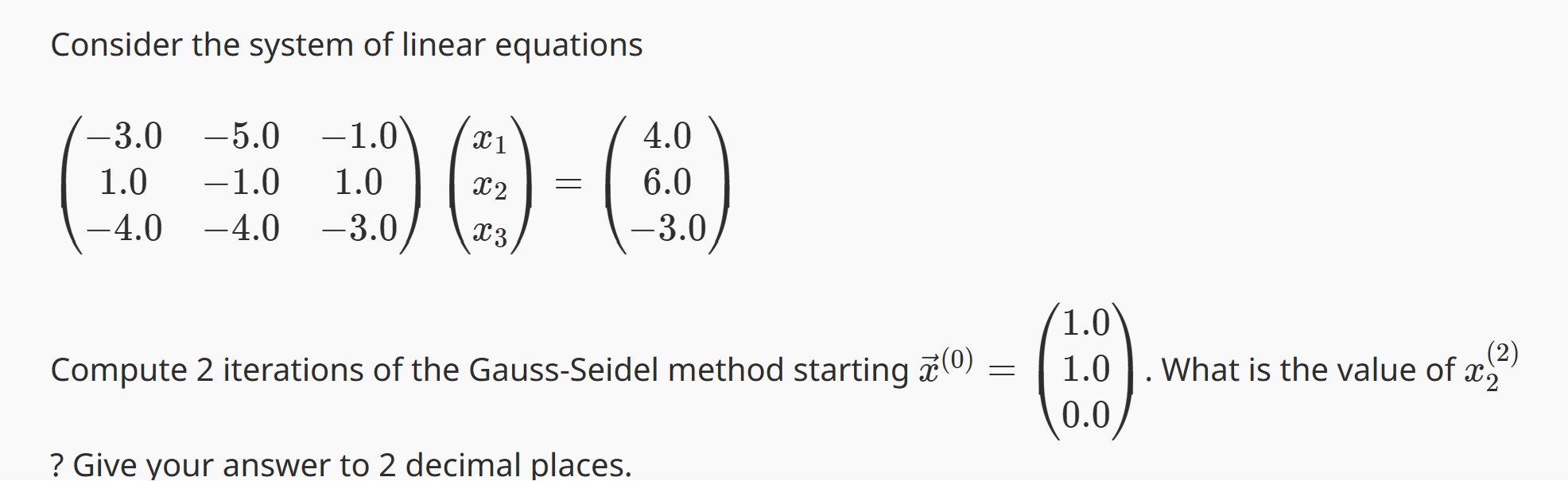 Solved Consider the system of linear equations | Chegg.com