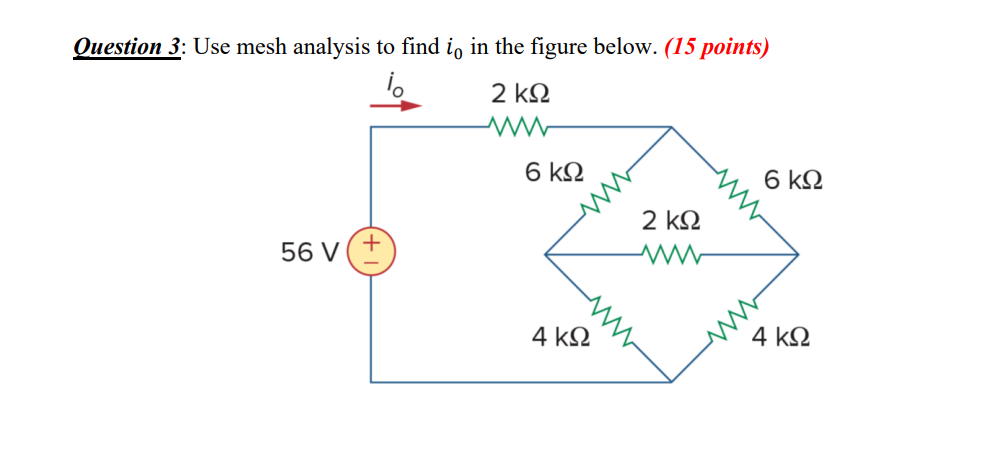 Solved Question 3: Use mesh analysis to find i0 in the | Chegg.com