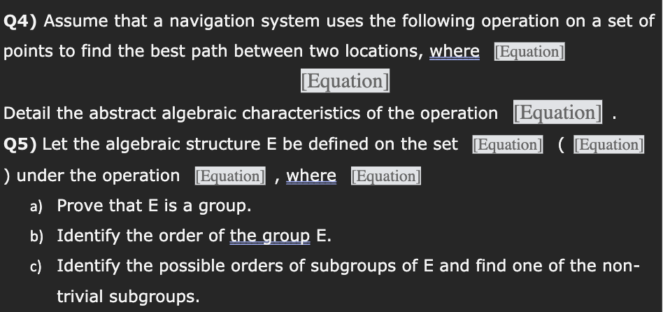 Q4) Assume that a navigation system uses the | Chegg.com