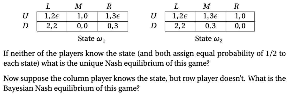 Solved Consider a Bayesian game with two players in which | Chegg.com