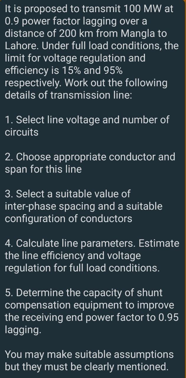 Solved It is proposed to transmit 100 MW at 0.9 power factor | Chegg.com Solved It is proposed to transmit 100 MW at 0.9 power factor | Chegg.com