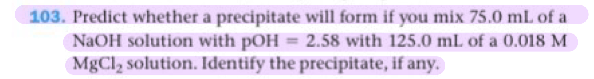 Solved Predict whether a precipitate will form if ﻿you mix | Chegg.com