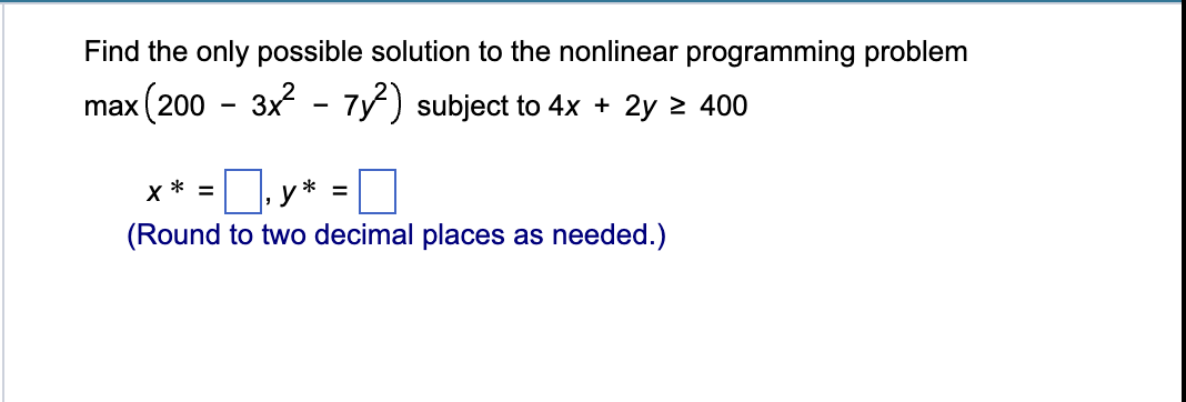Solved Find the only possible solution to the nonlinear | Chegg.com