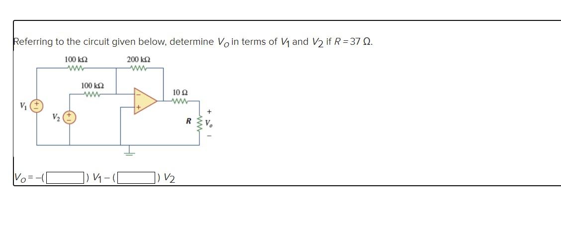 Solved Referring to the circuit given below, determine VO in | Chegg.com
