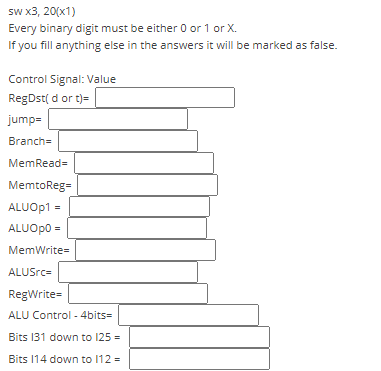 Solved sw x3, 20(x1) Every binary digit must be either 0 or | Chegg.com