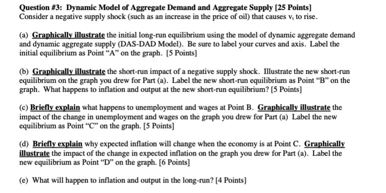 Solved Question #3: Dynamic Model of Aggregate Demand and | Chegg.com