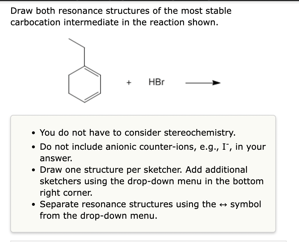 Solved Draw both resonance structures of the most stable | Chegg.com
