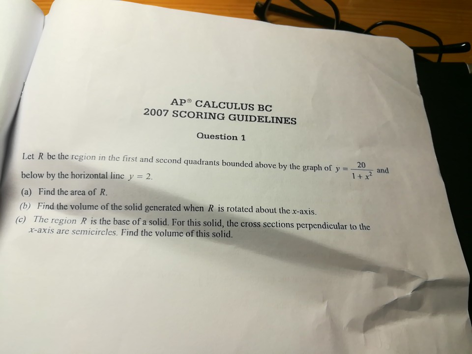Solved AP CALCULUS BC 2007 SCORING GUIDELINES Question1 Let | Chegg.com