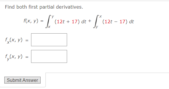 Solved Find both first partial derivatives. | Chegg.com