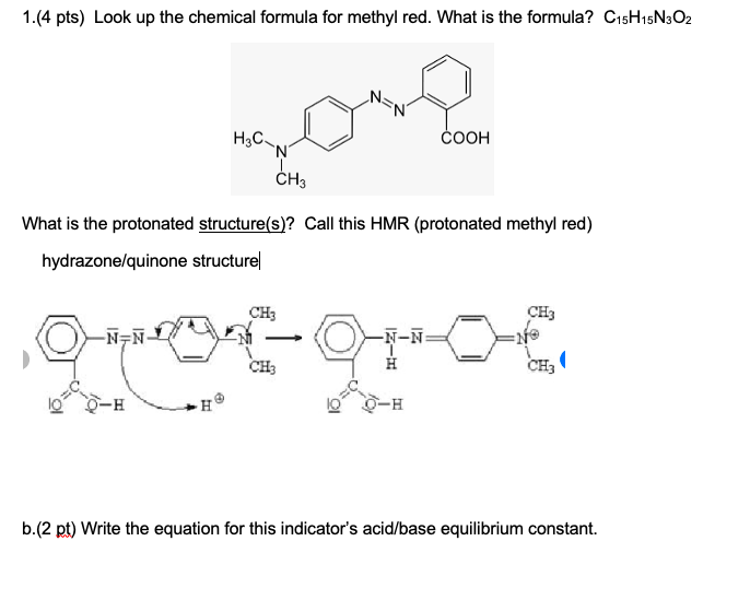 Solved 1.(4 pts) Look up the chemical formula for methyl | Chegg.com