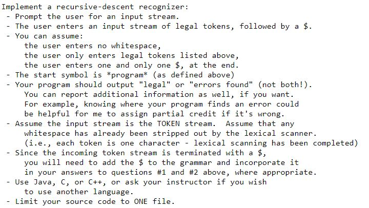 Consider the following EBNF grammar for a very simple | Chegg.com