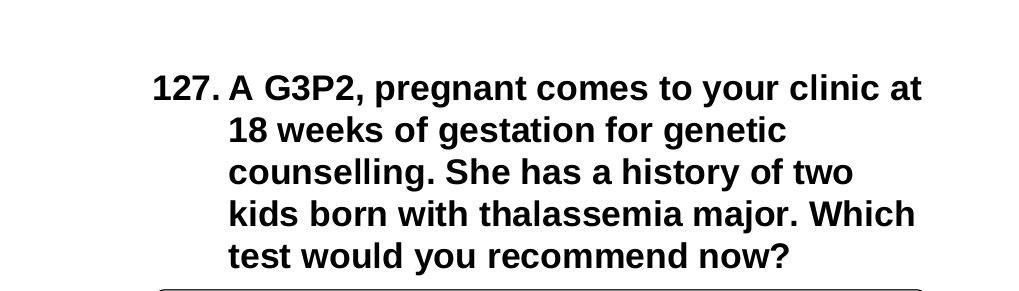 Solved 127. A G3P2, pregnant comes to your clinic at 18 | Chegg.com
