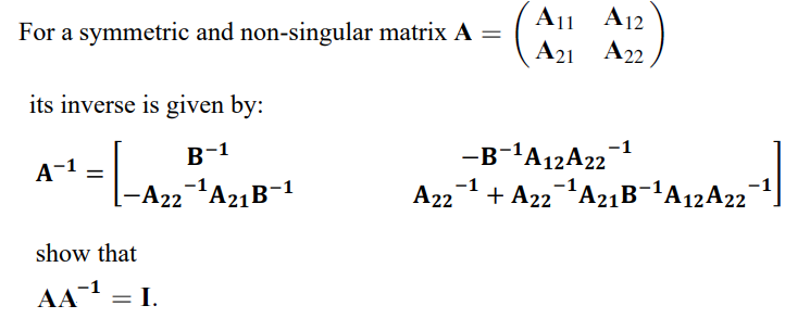 Solved For a symmetric and non-singular matrix | Chegg.com