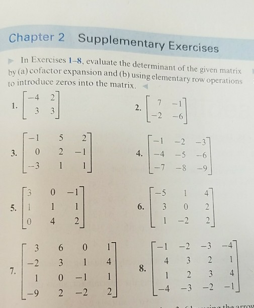 Solved hapter 2 Supplementary Exercises In Ex ercises 1-8, | Chegg.com