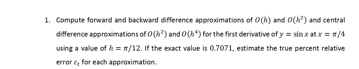 Solved 1. Compute forward and backward difference | Chegg.com