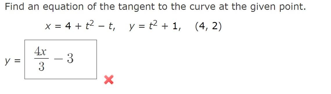Solved Find an equation of the tangent to the curve at the | Chegg.com