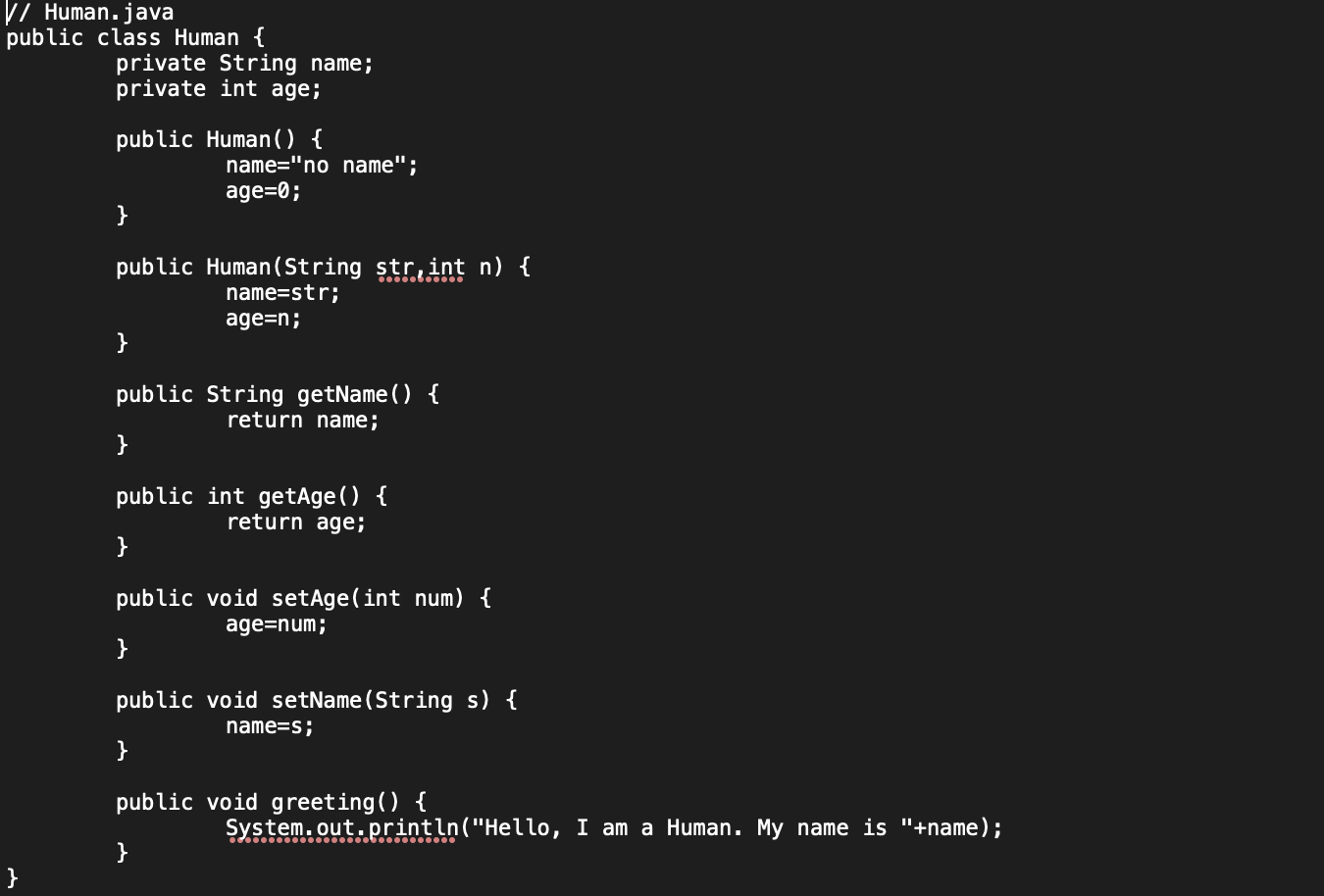 Solved Given Human class (Human.java) , please write | Chegg.com