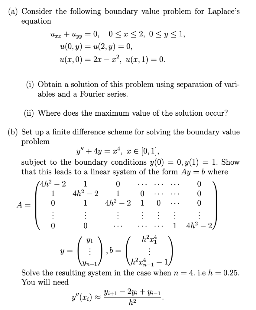 Solved (a) Consider the following boundary value problem for | Chegg.com