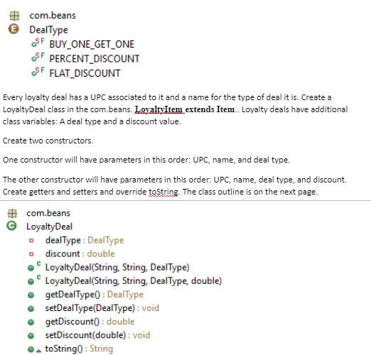 Solved Fou will be creating classes and methods for a | Chegg.com