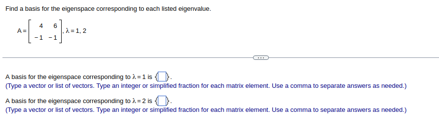 Solved Find a basis for the eigenspace corresponding to each | Chegg.com