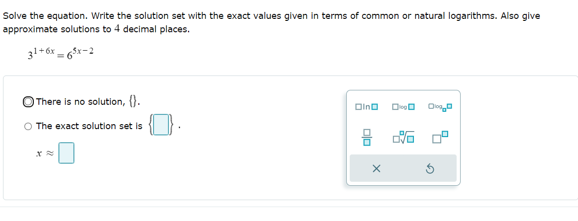 Solved Solve the equation. Write the solution set with the | Chegg.com