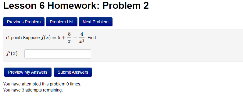 Solved Lesson 6 Homework Problem 2 Previous Problem Problem 